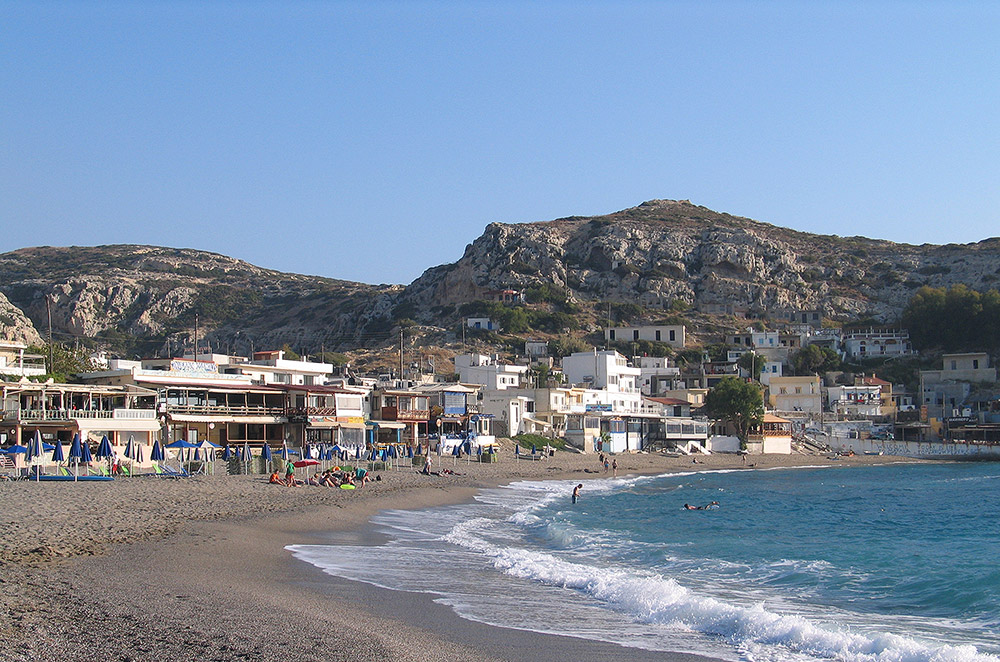 Matala Süd Kreta. Hotels und Informationen, Fotos. Karten.